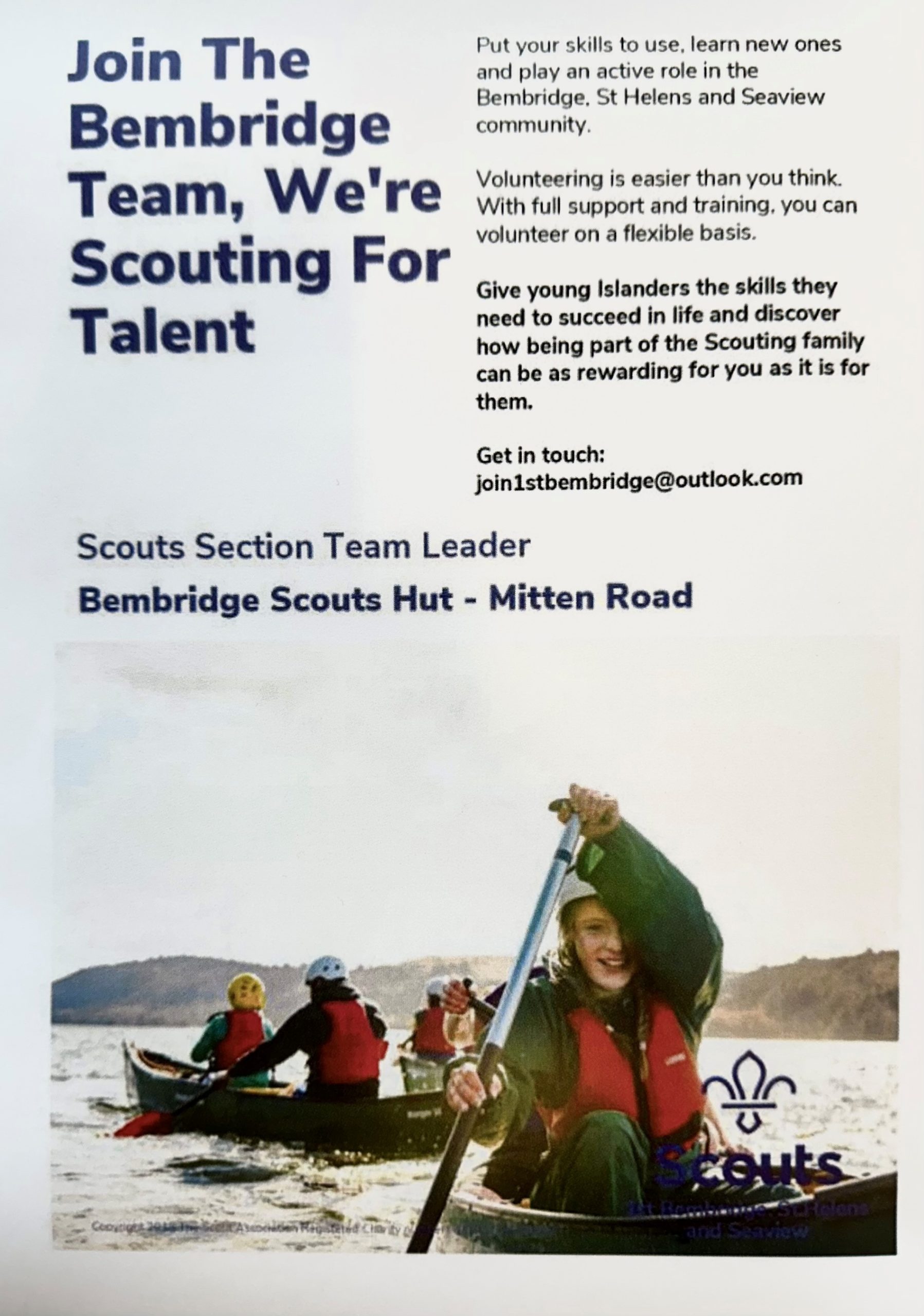 Volunteer opportunity with local Scout group. - Bembridge Parish Council