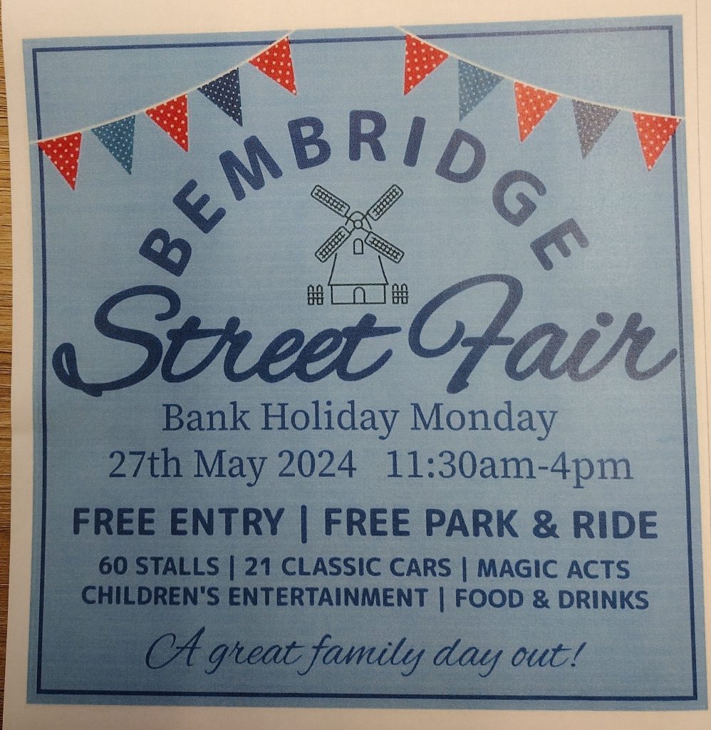 Bembridge Street Fair Bank Holiday Monday 27th May 2024 - Bembridge ...