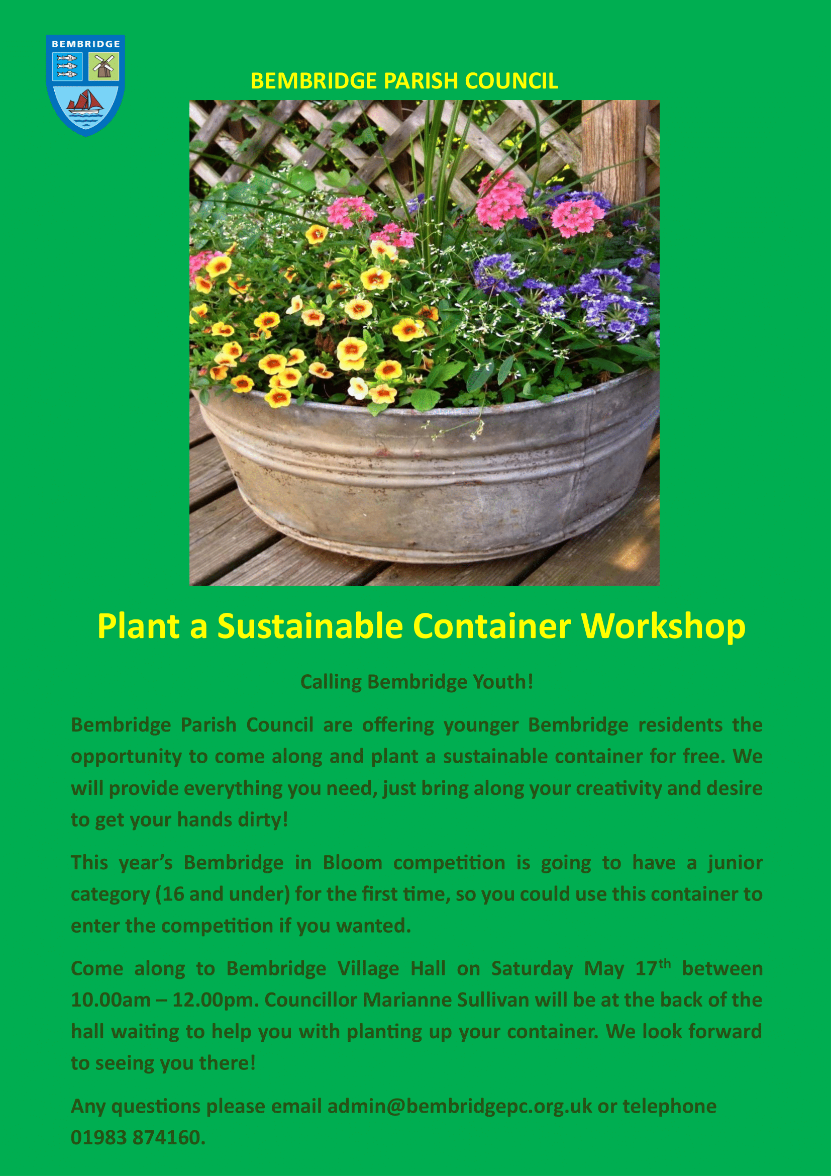 Plant a Sustainable Container Workshop! - Bembridge Parish Council