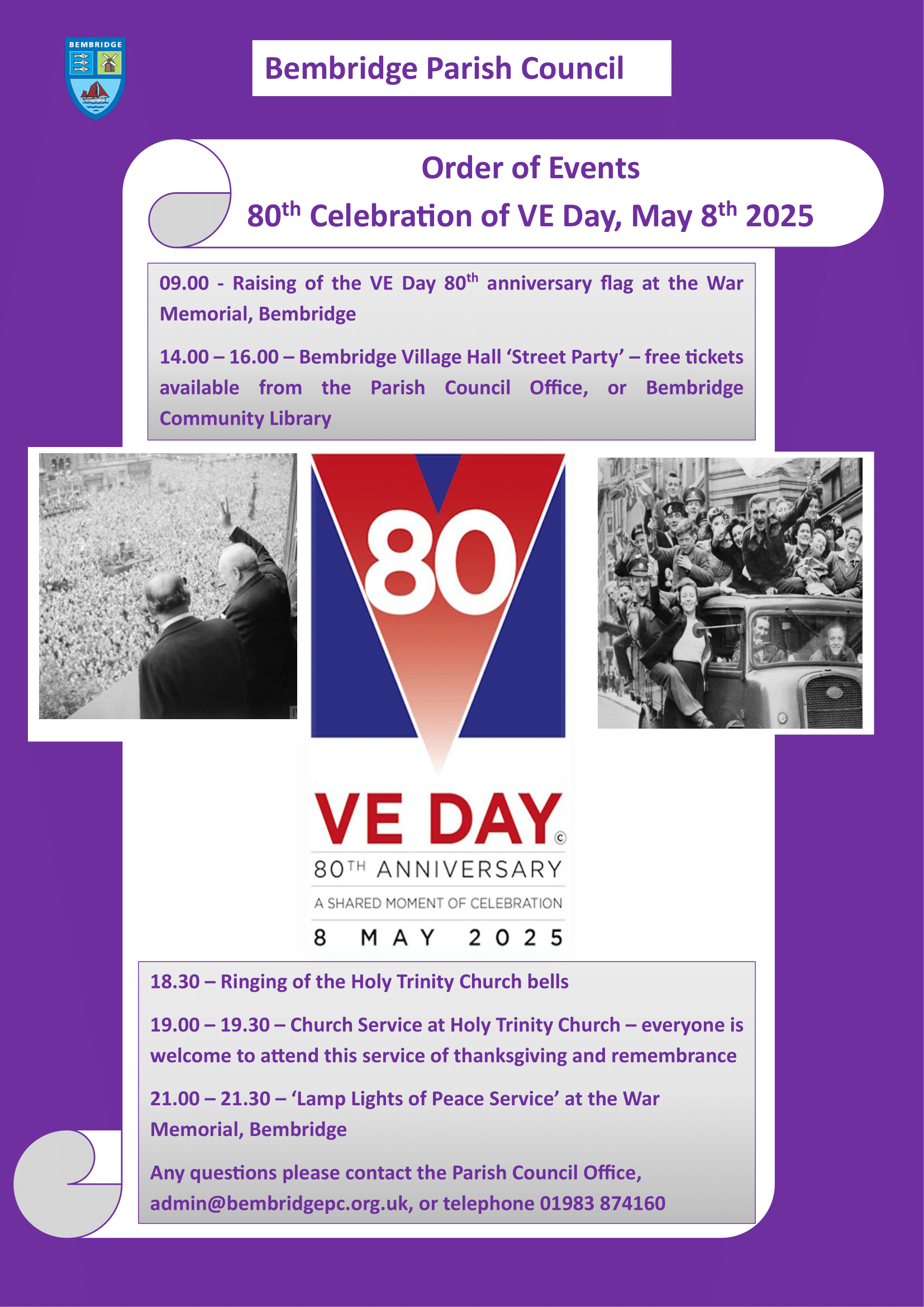 Celebrations for the 80th Anniversary of VE Day 8th May 2025 ...